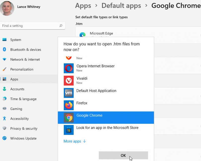 How to change the default browser in Windows 11