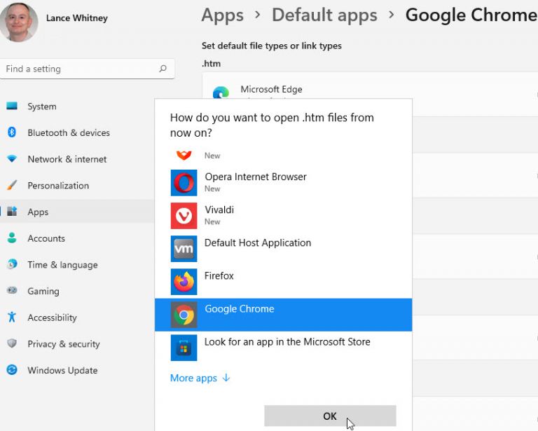 How to change the default browser in Windows 11