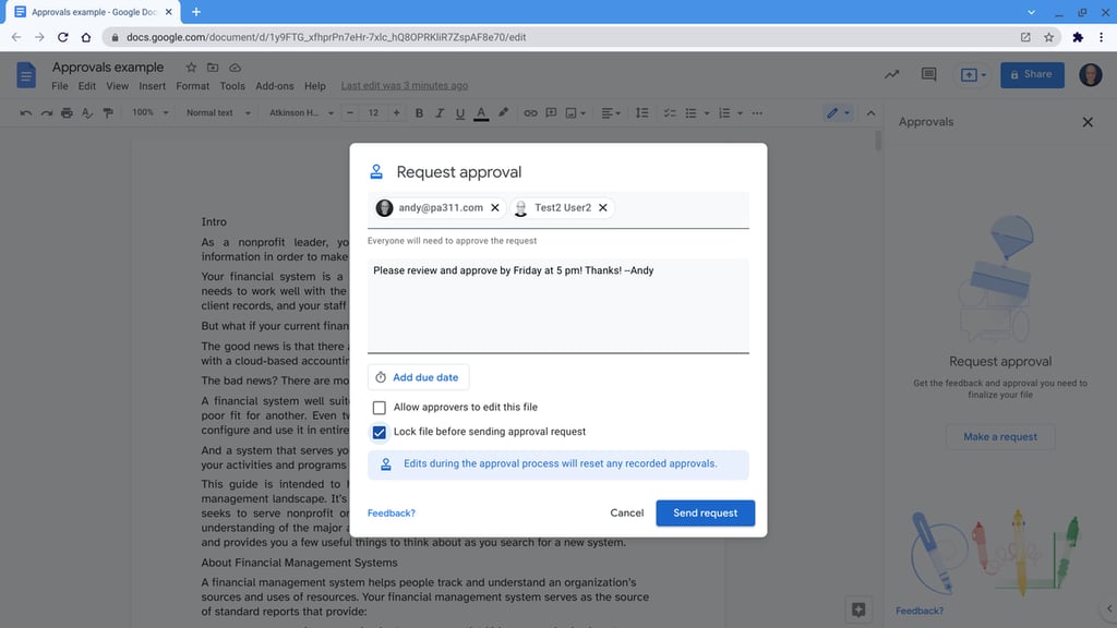 How to request and track approvals with Google Docs, Sheets and Slides ...