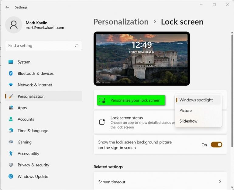 How to personalize the lock screen background image in Windows 11 ...