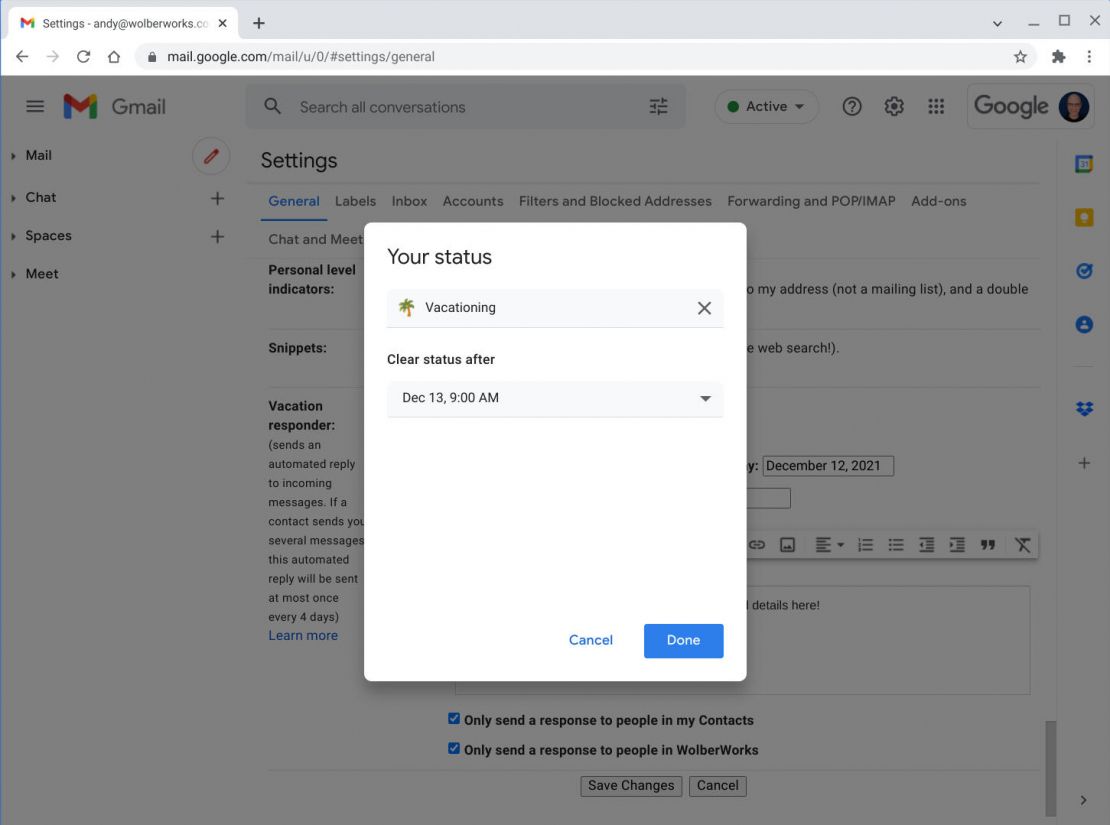 How to configure Google Workspace for a vacation | TechRepublic