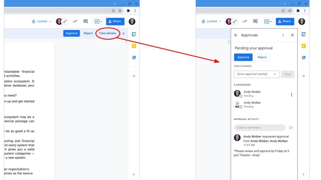 How to request and track approvals with Google Docs, Sheets and Slides