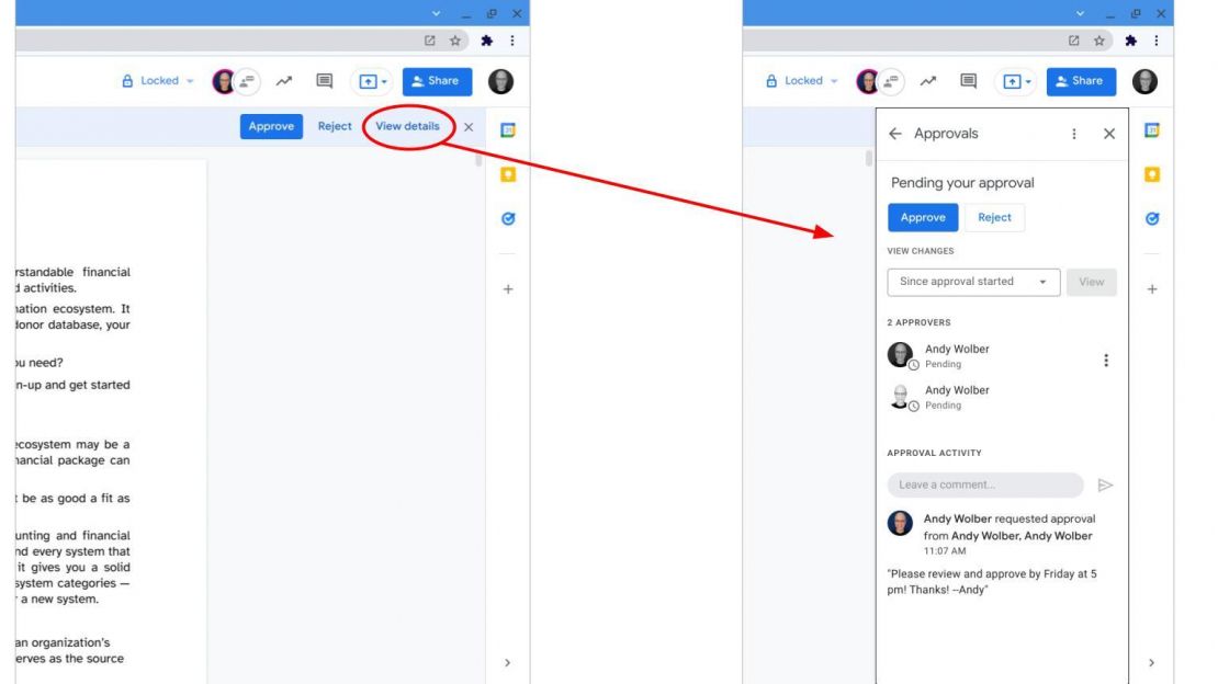How to request and track approvals with Google Docs, Sheets and Slides