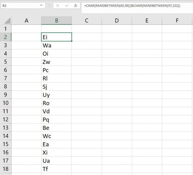 How to generate random letters in Excel - TechRepublic