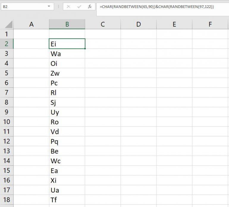 How to generate random letters in Excel - TechRepublic