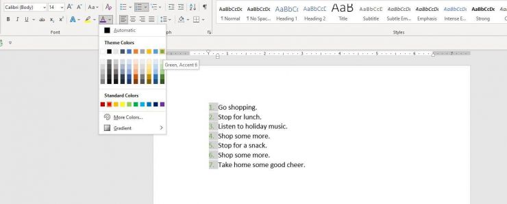 3 ways to add color to the numbers in a numbered list in Word | TechRepublic