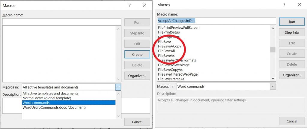 How to use VBA to repurpose a built-in command in Word and Excel