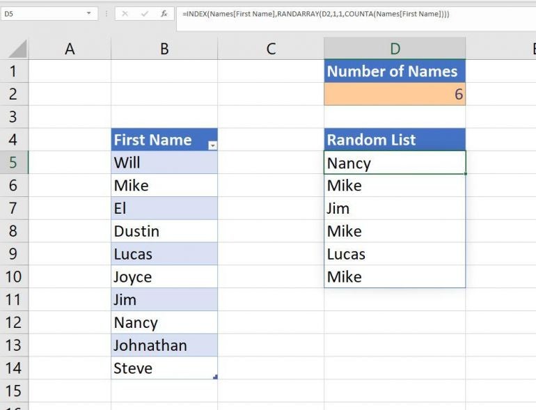 How To Generate Random Text Using The Randarray Function In Excel Techrepublic