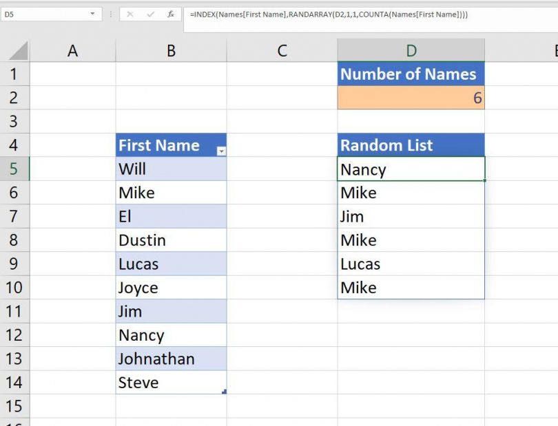 How to generate random text using the RANDARRAY() function in Excel ...