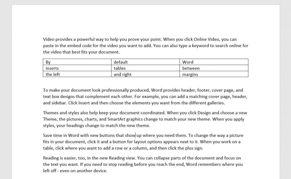 How to Control a Word Table’s Horizontal Alignment