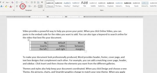 How to Control a Word Table’s Horizontal Alignment