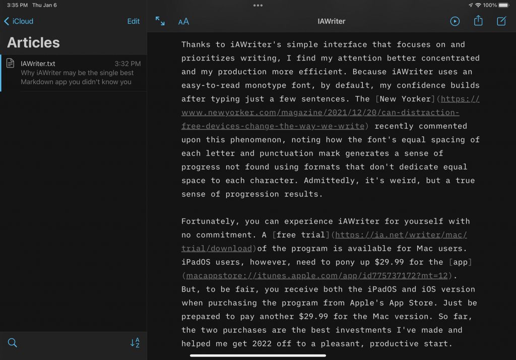 iA Writer is the productivity app every Apple user needs | TechRepublic