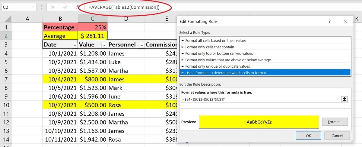 How to use conditional formatting to compare values from row to row, or ...