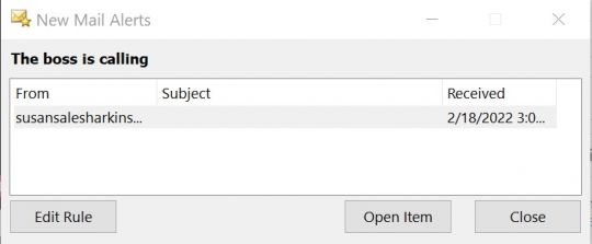 How to display an alert when Outlook email from a specific address ...