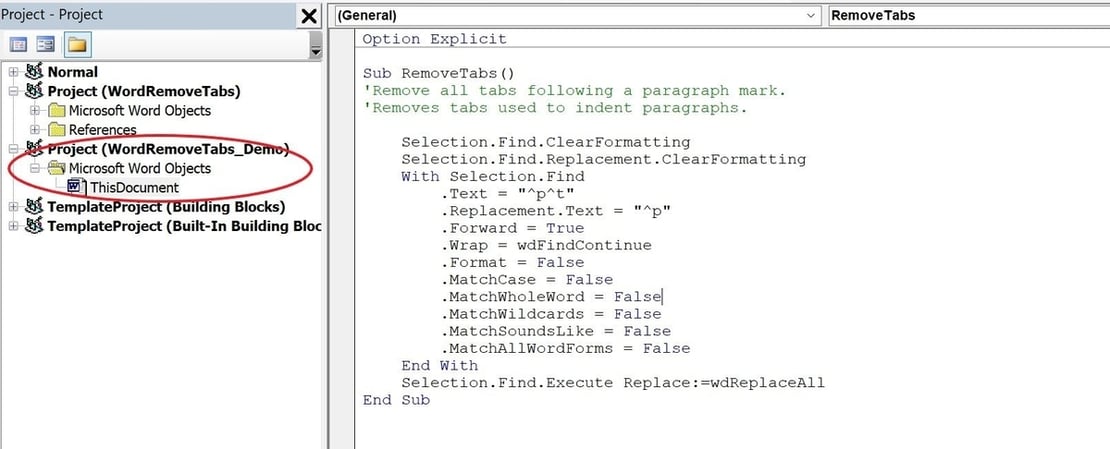 How to remove tabs used to indent paragraphs in a Word document ...