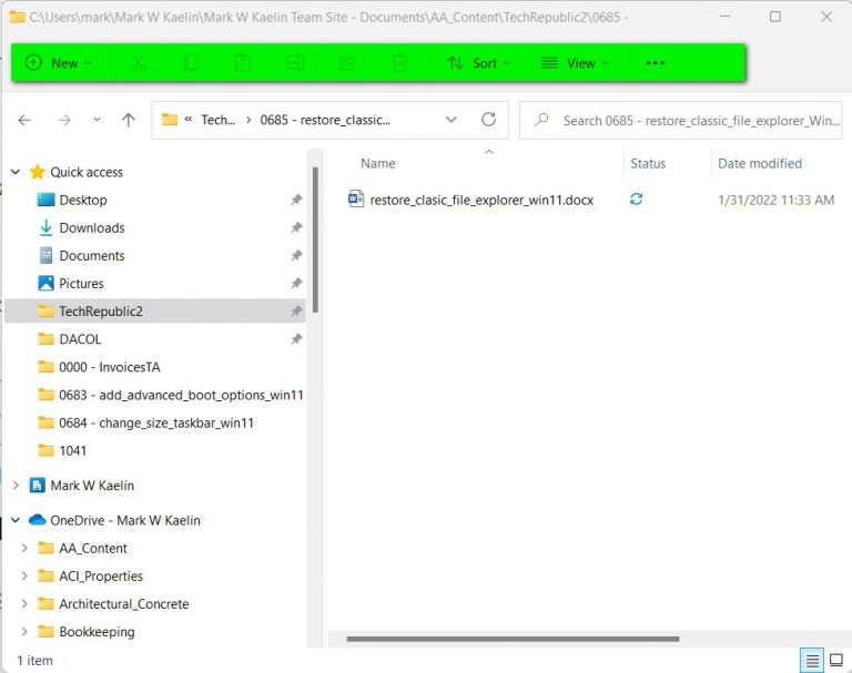 How to restore the classic File Explorer in Windows 11