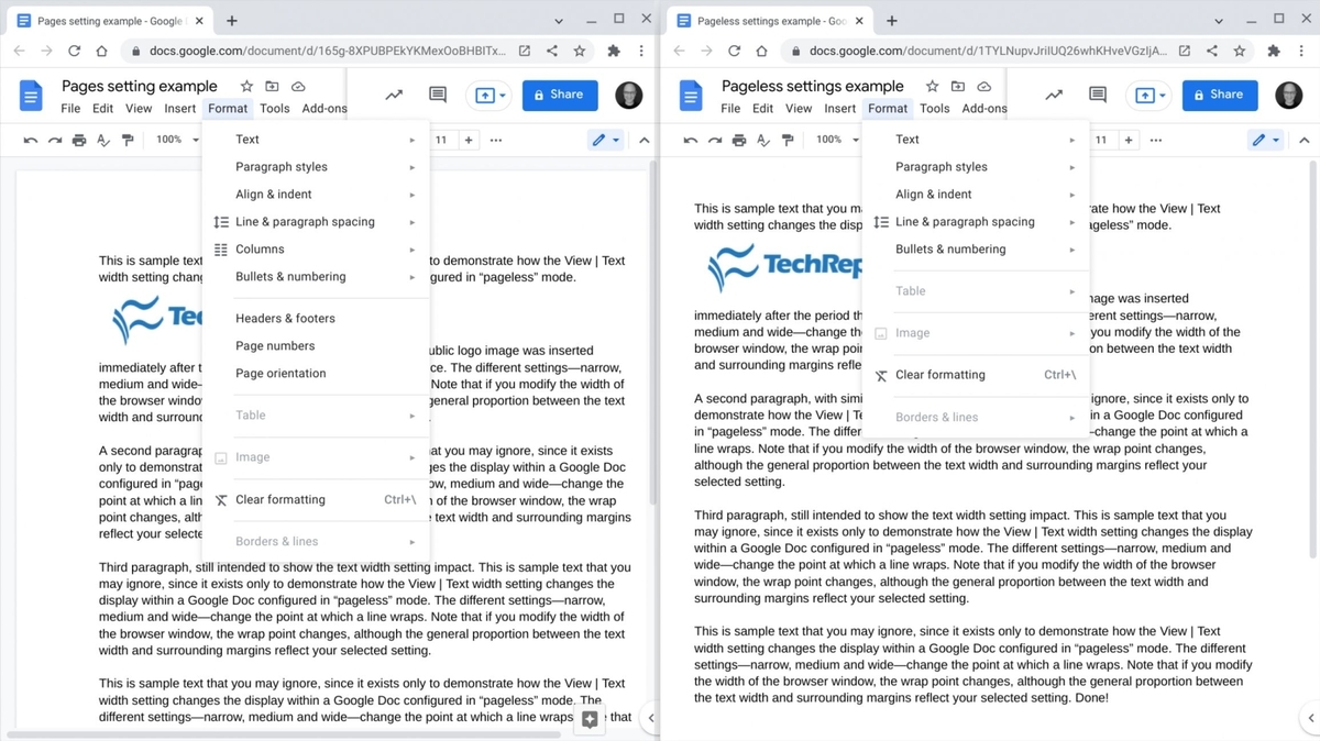 Focus on content with the new Pageless option in Google Docs - TechRepublic