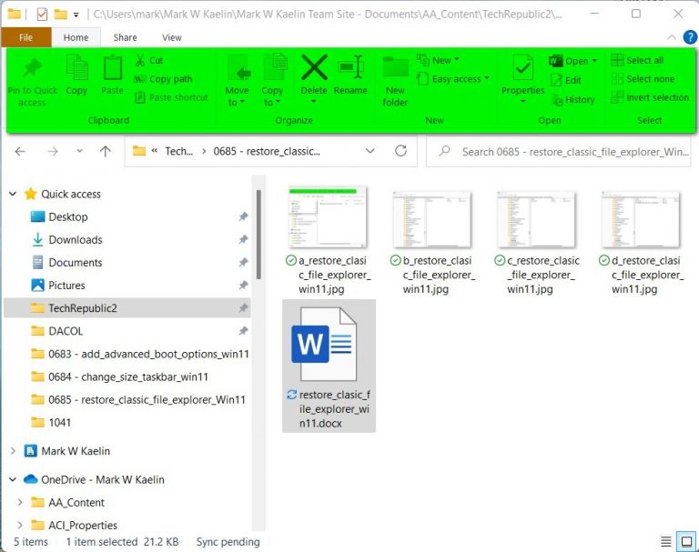 How to restore the classic File Explorer in Windows 11