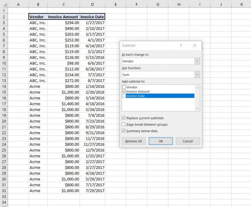 How to quickly make Excel subtotals stand out from the data | TechRepublic