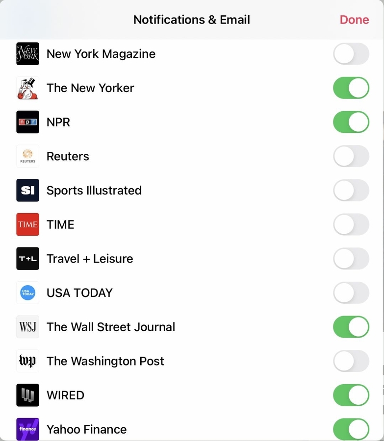 How to set granular news notifications using Apple News