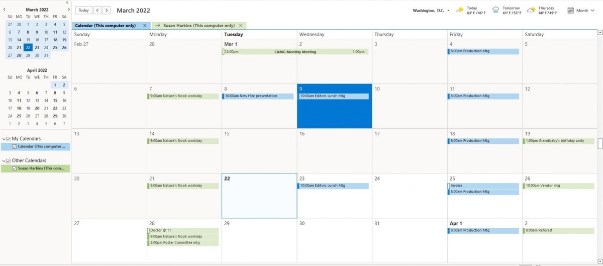 How to view multiple calendars at the same time in Outlook - TechRepublic