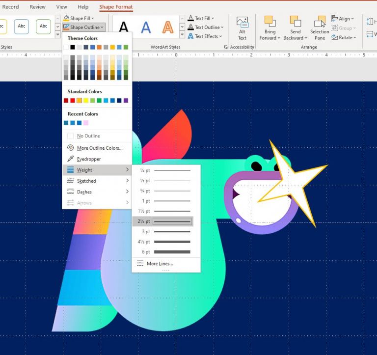 How to add a flashing star to a PowerPoint slide