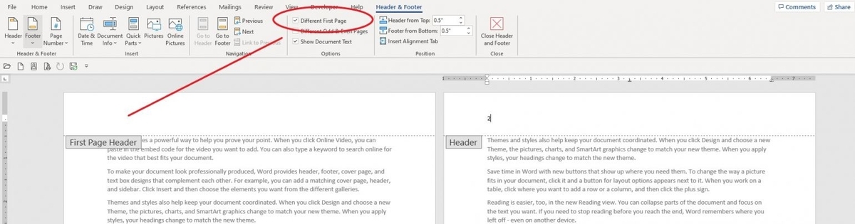 How to make different headers and footers in Word - TechRepublic
