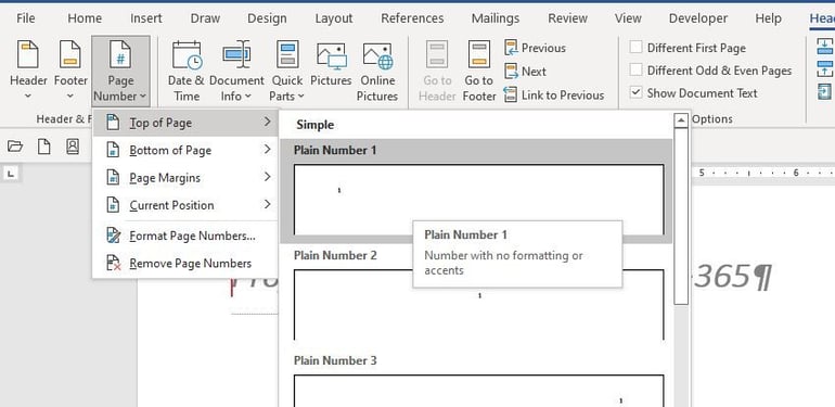 How to start page numbers after the first few pages in a Word document ...