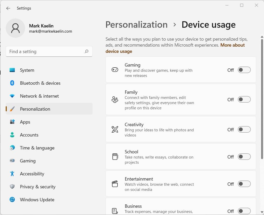 Why you should never use the personalized device usage settings in ...