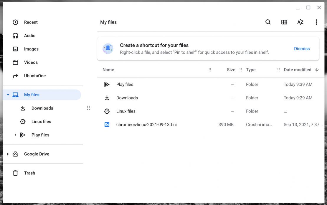 How to enable the recycle bin in Chrome OS
