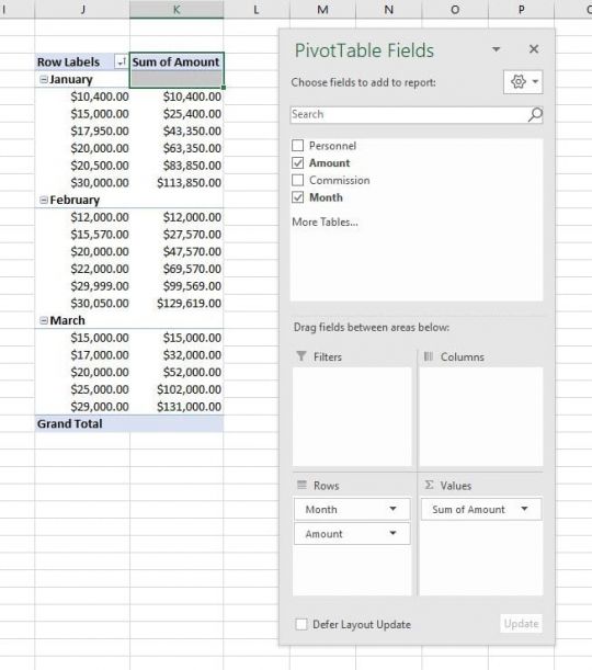 How To Calculate A Conditional Running Total Using A Pivottable In Excel Techrepublic