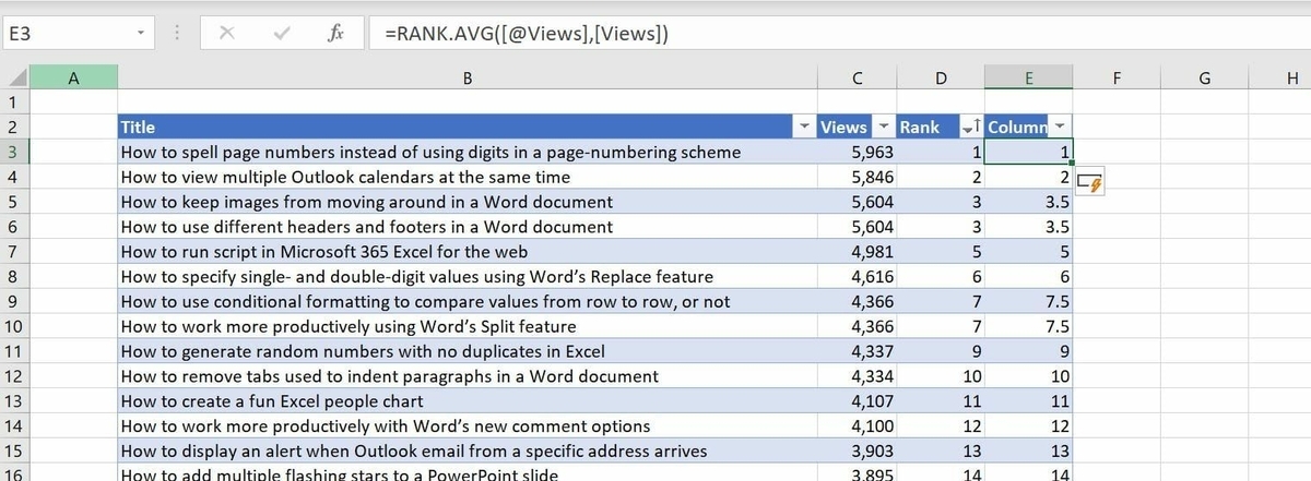 How to calculate rank in an Excel sheet | TechRepublic
