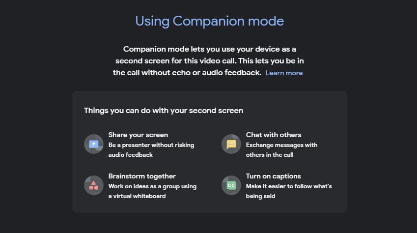 How to improve collaboration with Companion mode in Google Meet ...