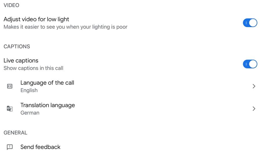 How to translate speech to a different language in Google Meet