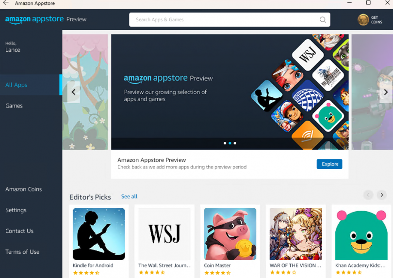 如何在 Windows 11 中设置亚马逊应用商店