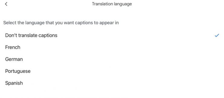 How to translate speech to a different language in Google Meet