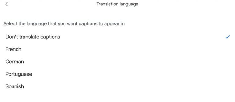 How to translate speech to a different language in Google Meet