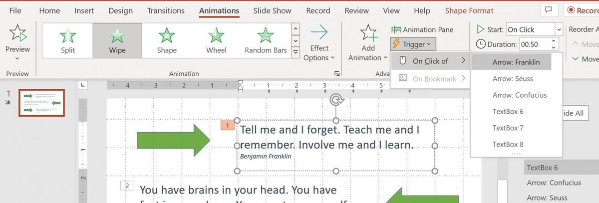 How to use triggers to control what happens next in PowerPoint ...