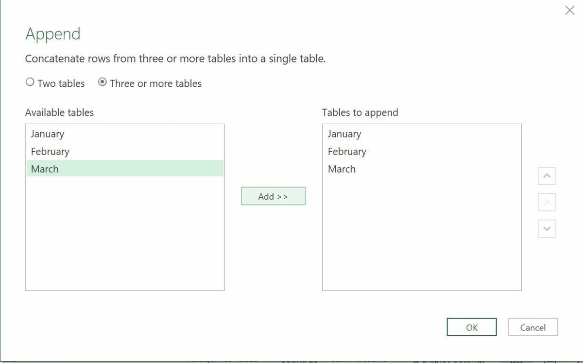 How to combine data ranges with Microsoft Power Query in Excel