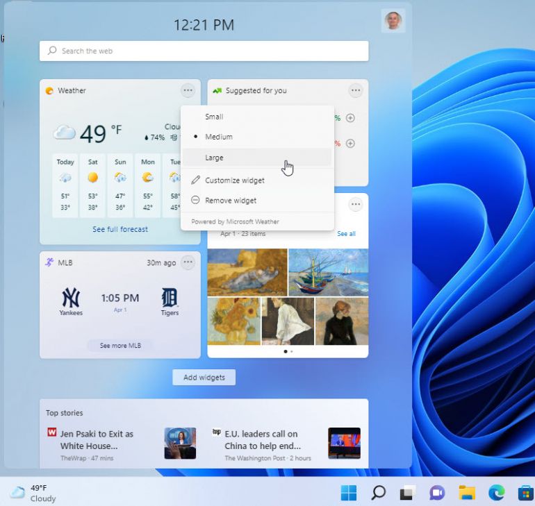 How to work with widgets in Windows 11