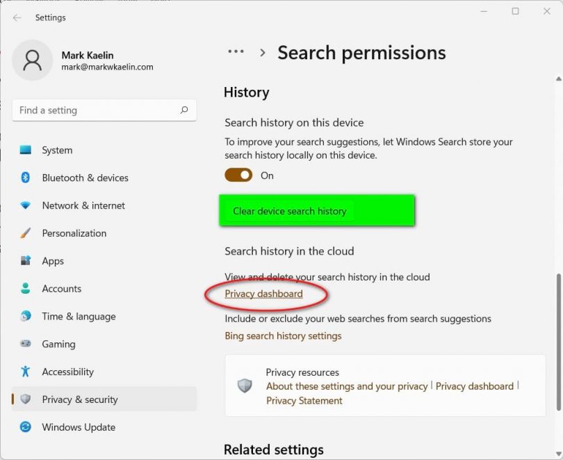 How to change Search settings and take charge of your privacy in Windows 11