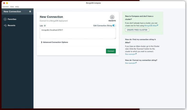 How to install the MongoDB GUI Compass and connect to a remote server
