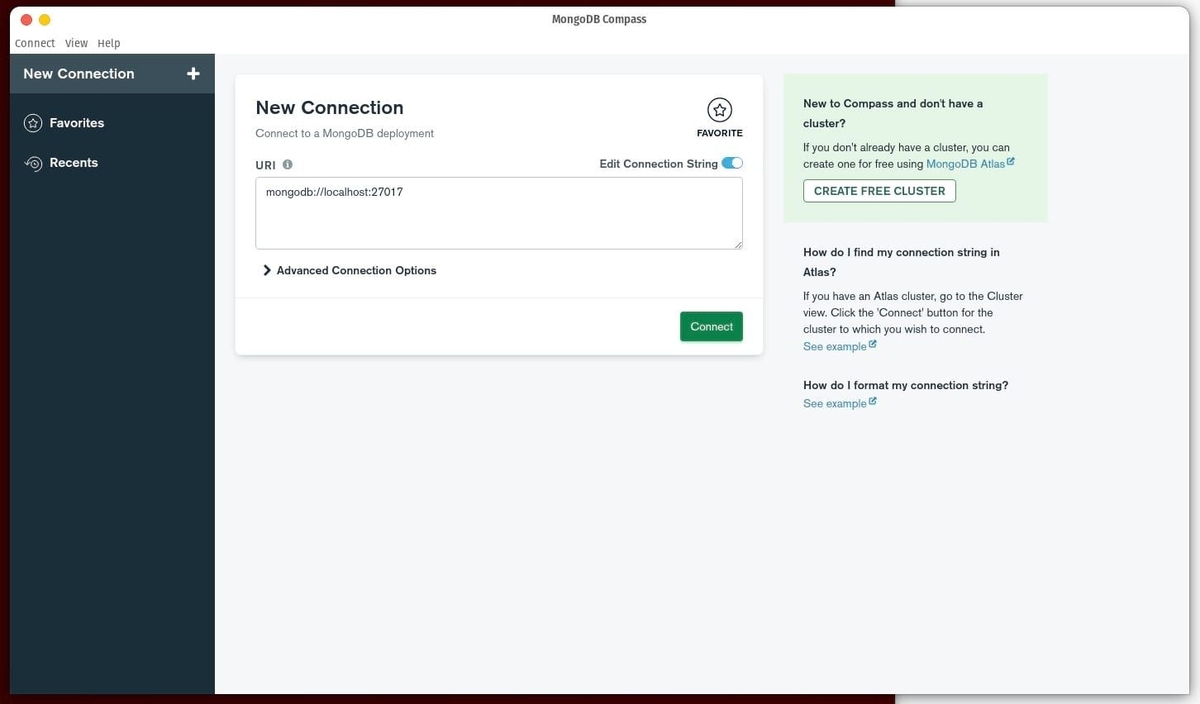 How to install the MongoDB GUI Compass and connect to a remote server