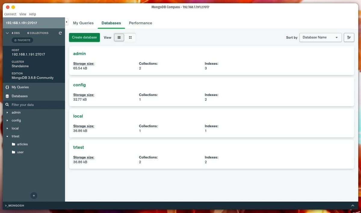 How To Create A Database And Add A Collection With Mongodb Gui Compass 2433