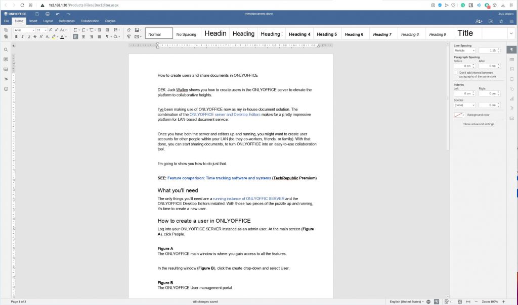 How to create users and share documents in ONLYOFFICE