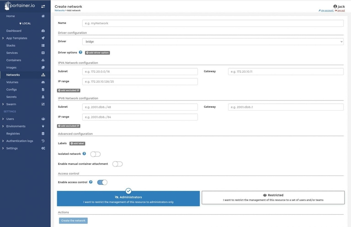 如何使用 Portainer 创建和管理 Docker 网络 - Flnug.com