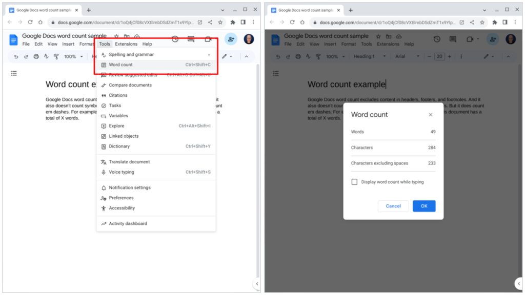 How to Check the Word Count in Google Docs