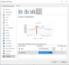 How to add a single vertical bar to a Microsoft Excel line chart ...