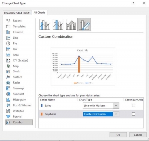 How to add a single vertical bar to a Microsoft Excel line chart ...