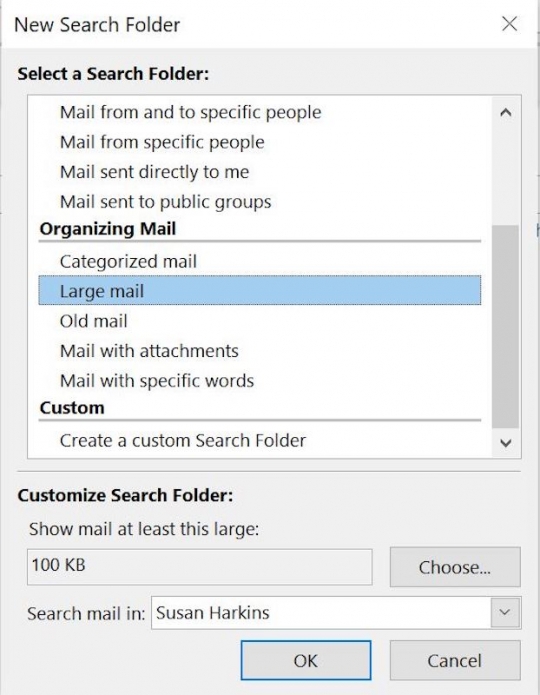 How to free up space by deleting large email messages in Microsoft ...